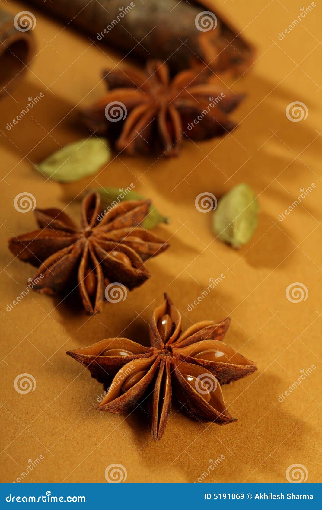 Spices, Cinnamon Sticks, Cardamom, Star Anise Stock Image - Image of ...