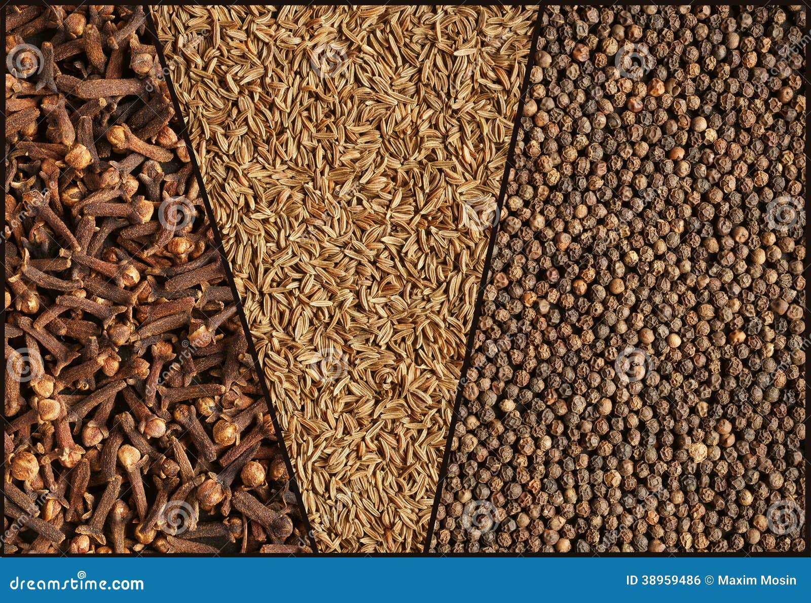 Spices, Collage. Cumin, Cloves and Black Pepper. Stock Photo - Image of ...
