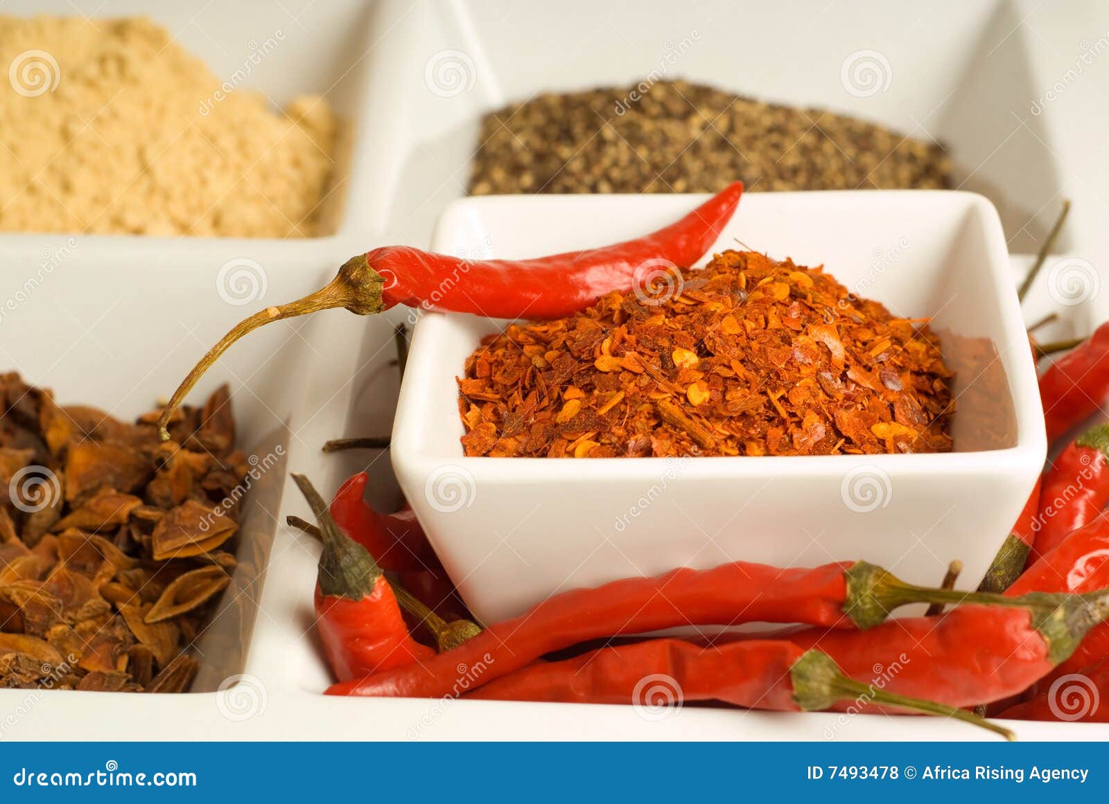 Spices in dishes stock photo. Image of star, variety, food - 7493478