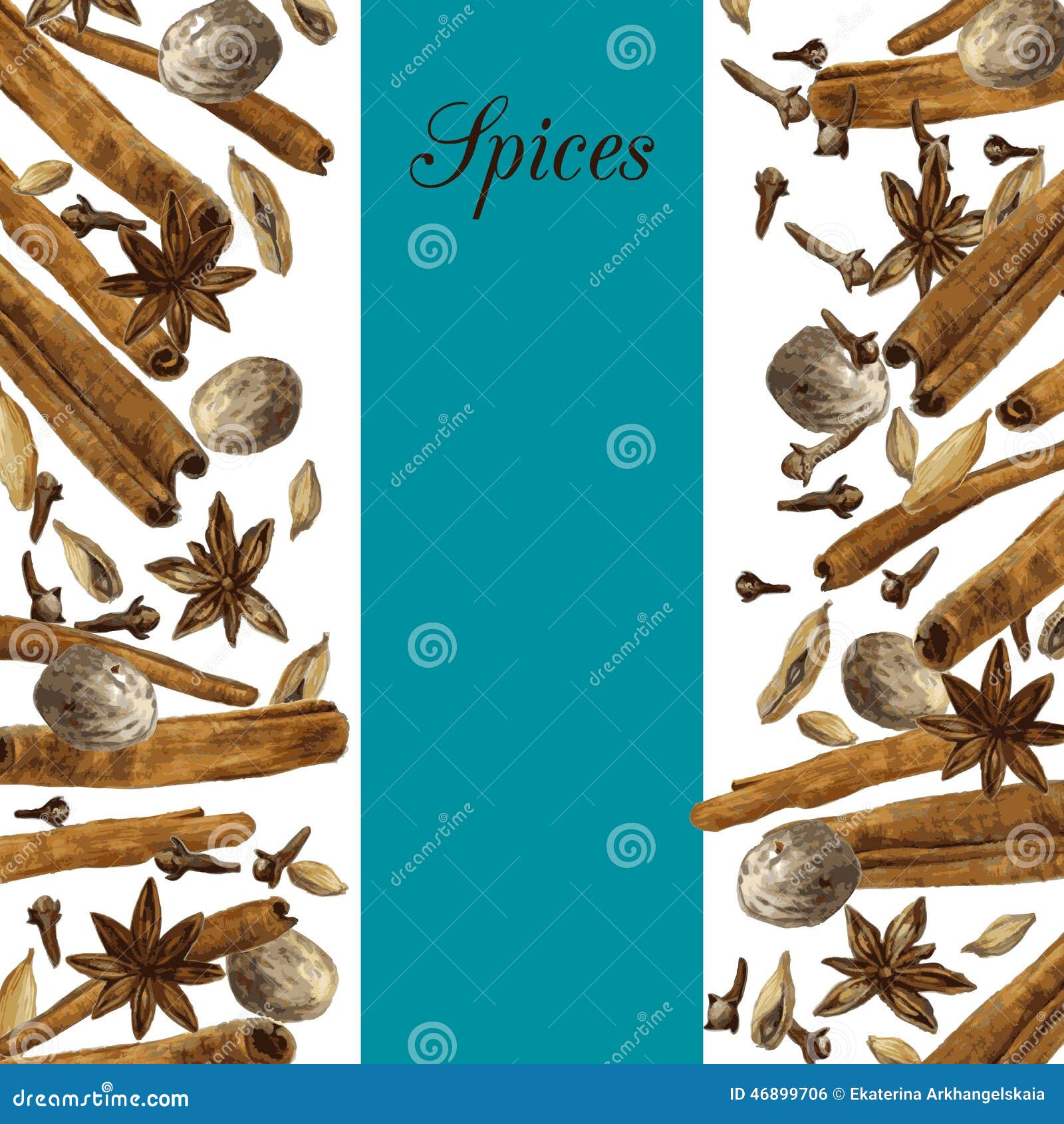Spices Drawing by Watercolor Stock Vector - Illustration of pepper ...