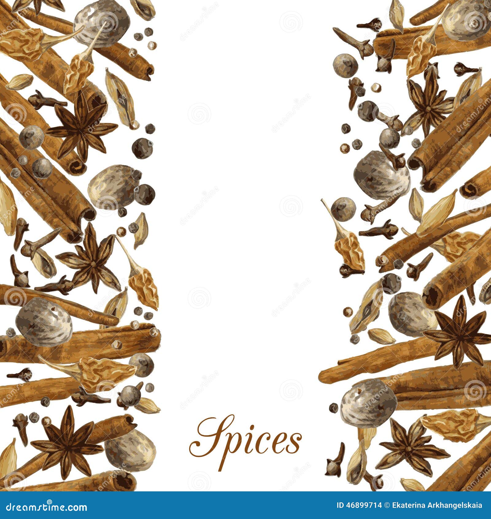 Spices Drawing by Watercolor Stock Vector - Illustration of drawing ...