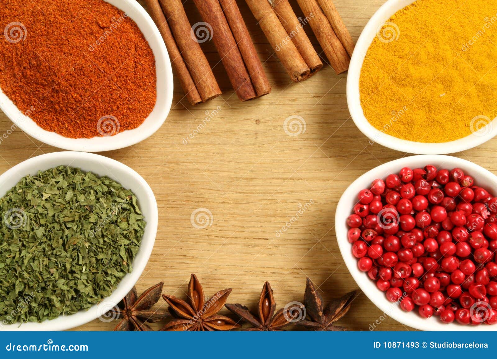 Spices frame stock image. Image of purity, flavour, chili - 10871493