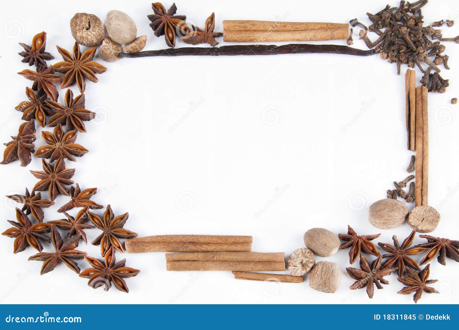 Spices frame stock image. Image of star, muscat, frame - 18311845