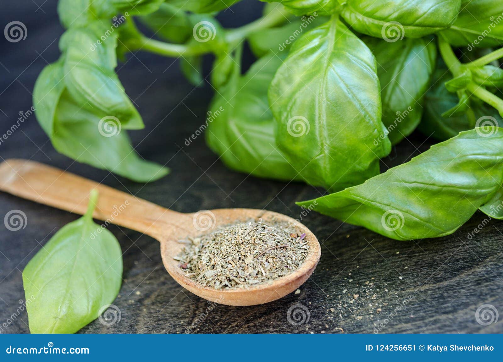 Fresh and ground basil stock image. Image of aroma, nature - 124256651