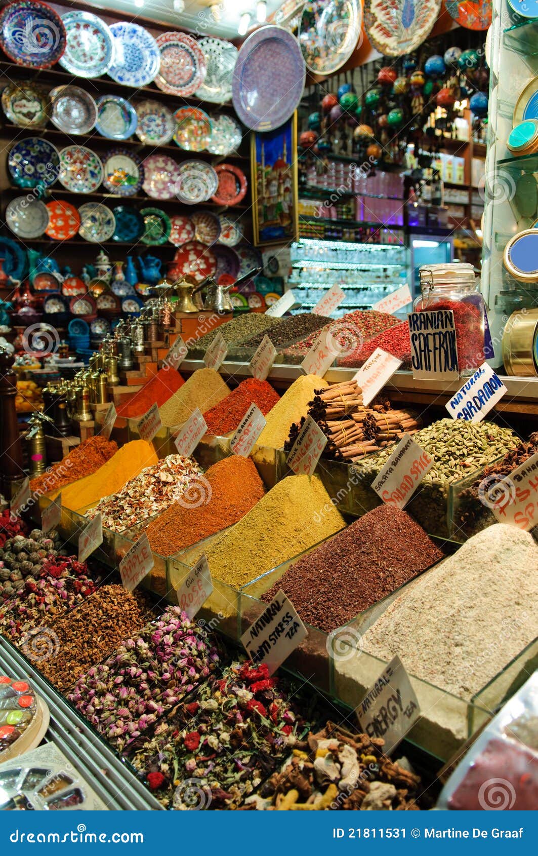 Spices on Grand Bazaar stock image. Image of store, shop - 21811531