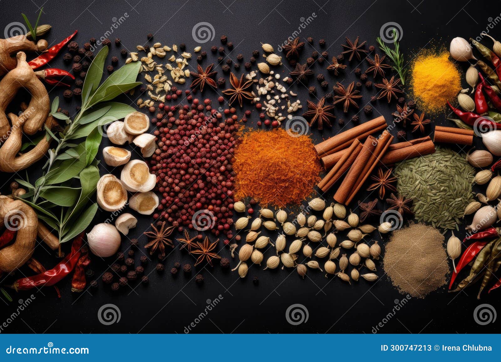Spices and Herbs Banner Background. Variety of Spices Stock ...