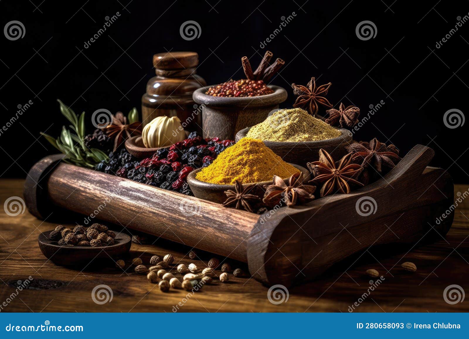 Spices and Herbs Banner Background. Variety of Spices Stock ...