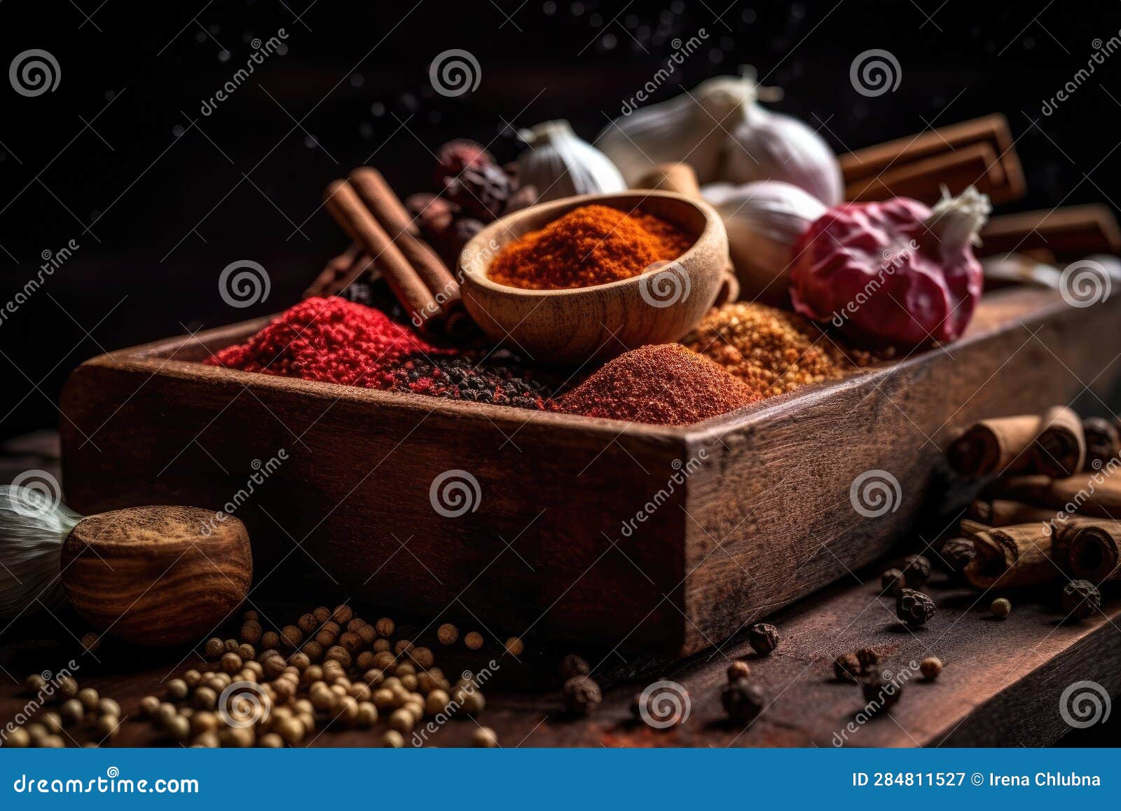 Spices and Herbs Banner Background. Variety of Spices Stock ...