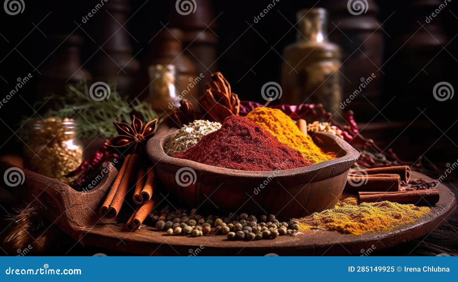 Spices and Herbs Banner Background. Variety of Spices Stock ...
