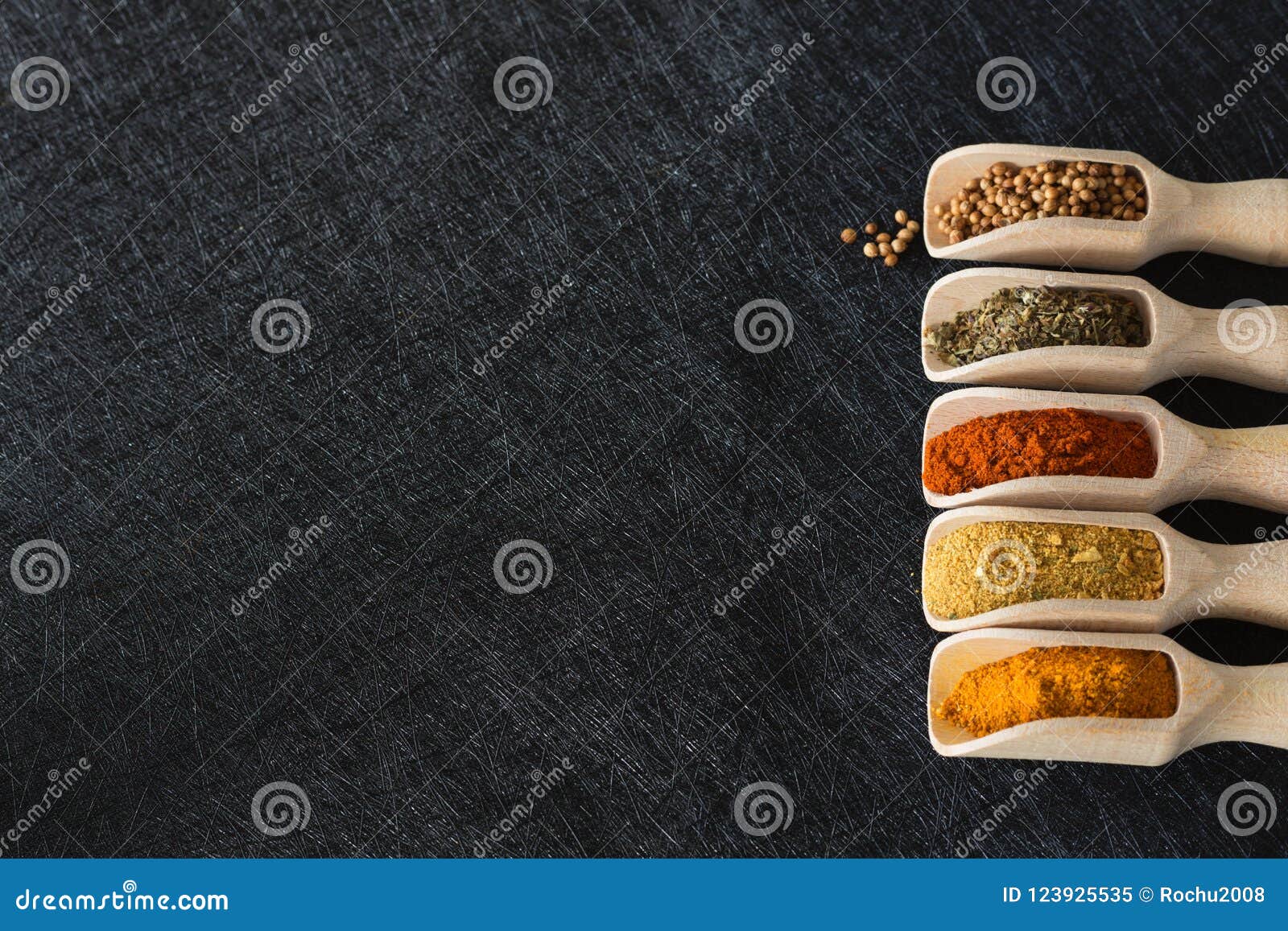 Spices, Herbs and Food Additives on a Dark Background Stock Image ...
