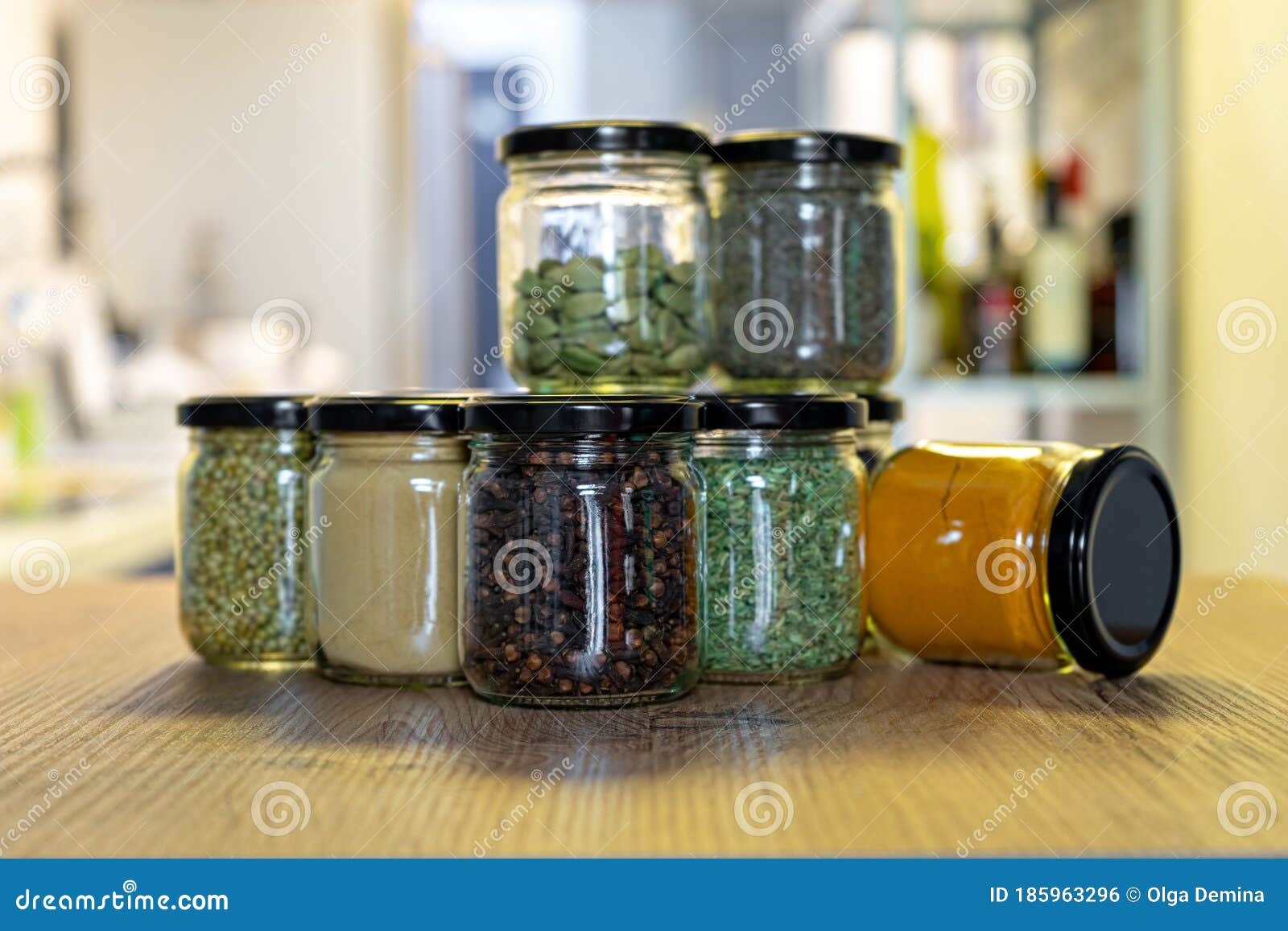 Spices and Herbs in Glass Jars for Cooking, Indian Spices, Multi ...