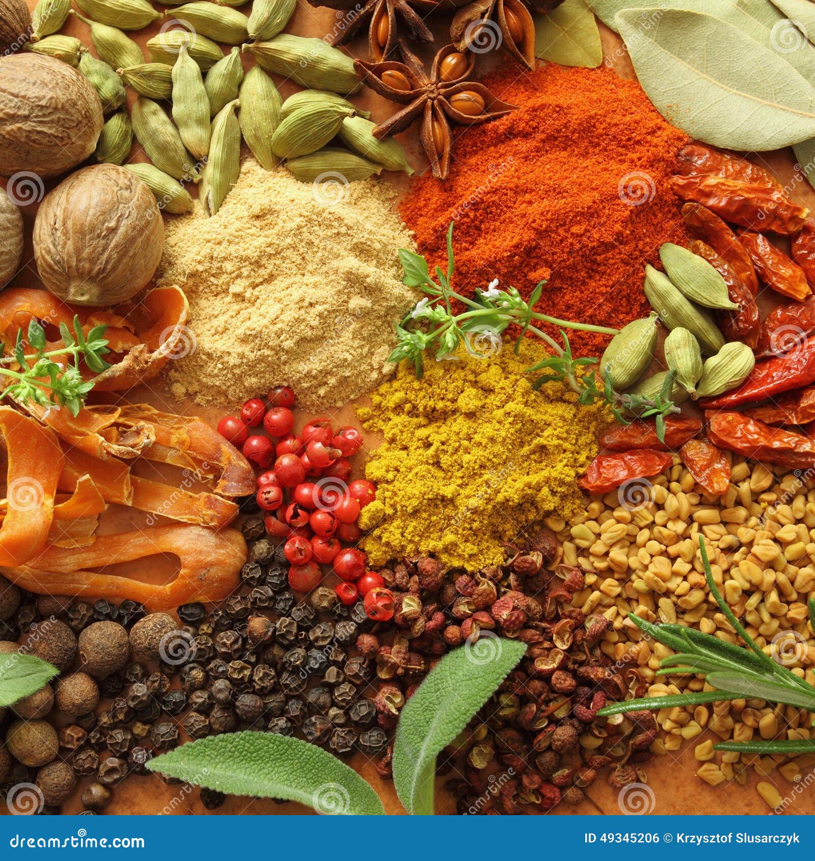 Spices and herbs stock photo. Image of colors, colorful - 49345206