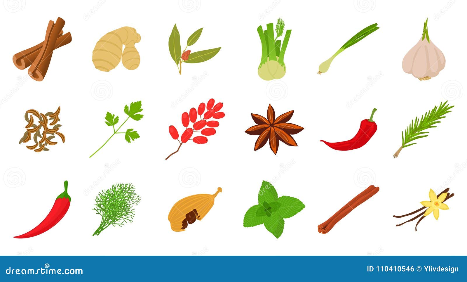 Spices Icon Set, Cartoon Style Stock Vector - Illustration of licorice ...