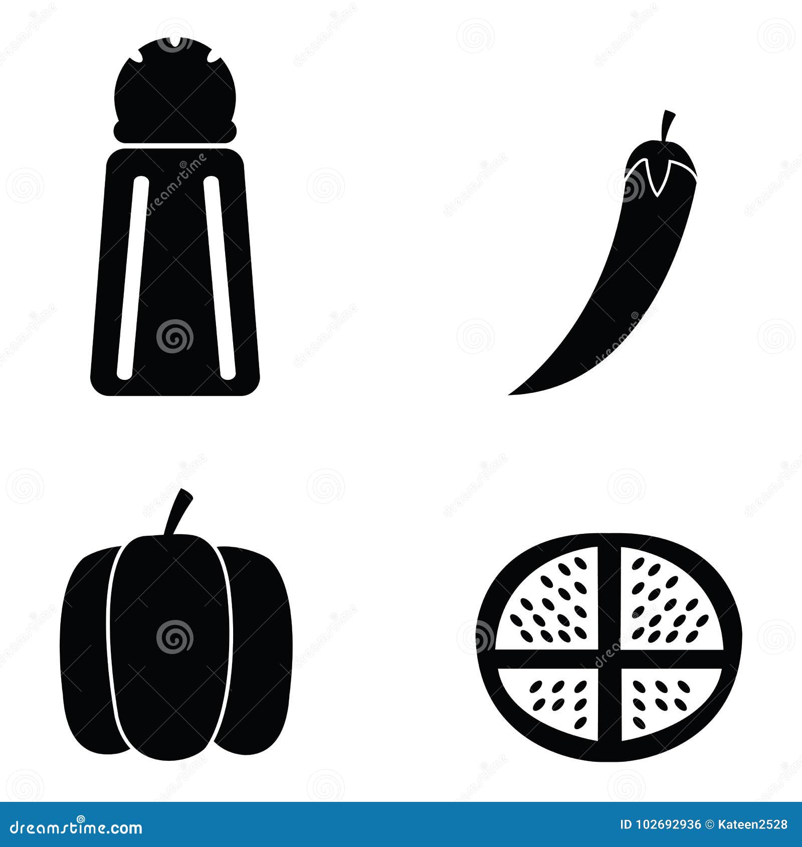 Spices icon set stock vector. Illustration of background - 102692936