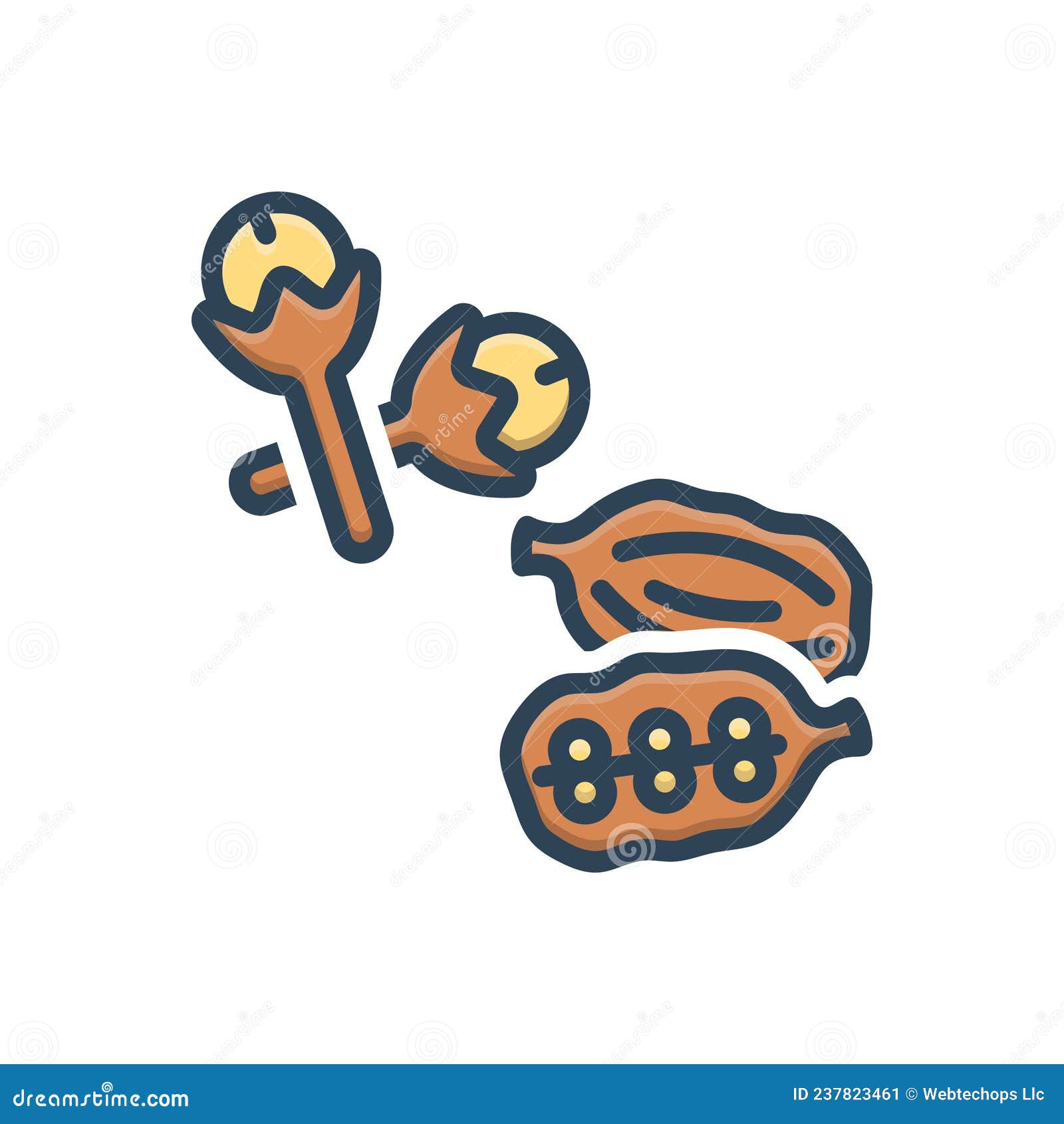 Cardamom - Flavoring Line Illustration. Black And White Doodle Sketch ...