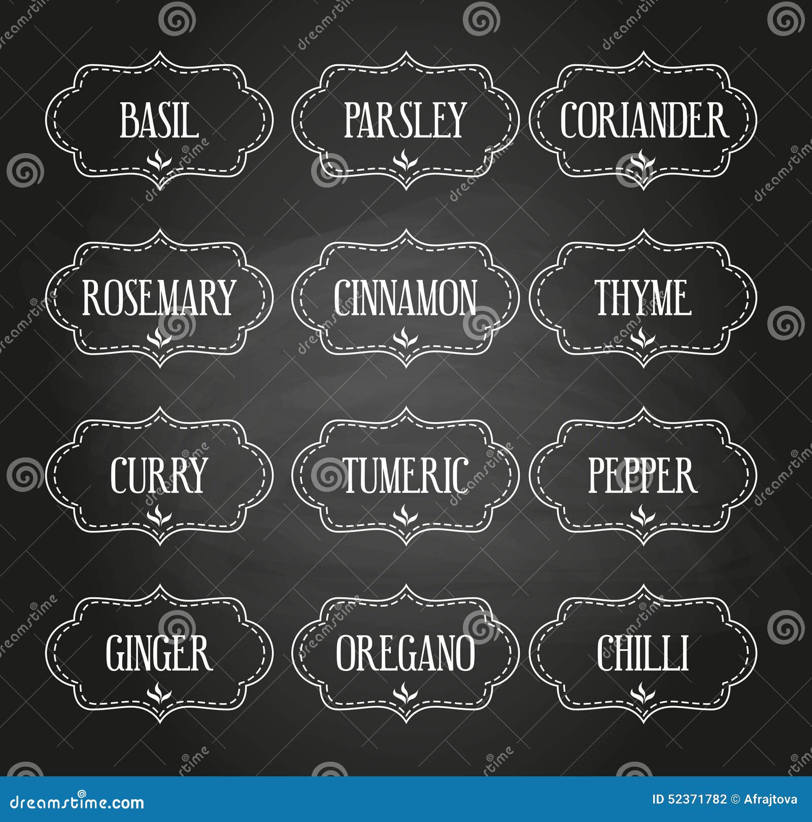 Spices Labels Vector Illustration | CartoonDealer.com #52371782