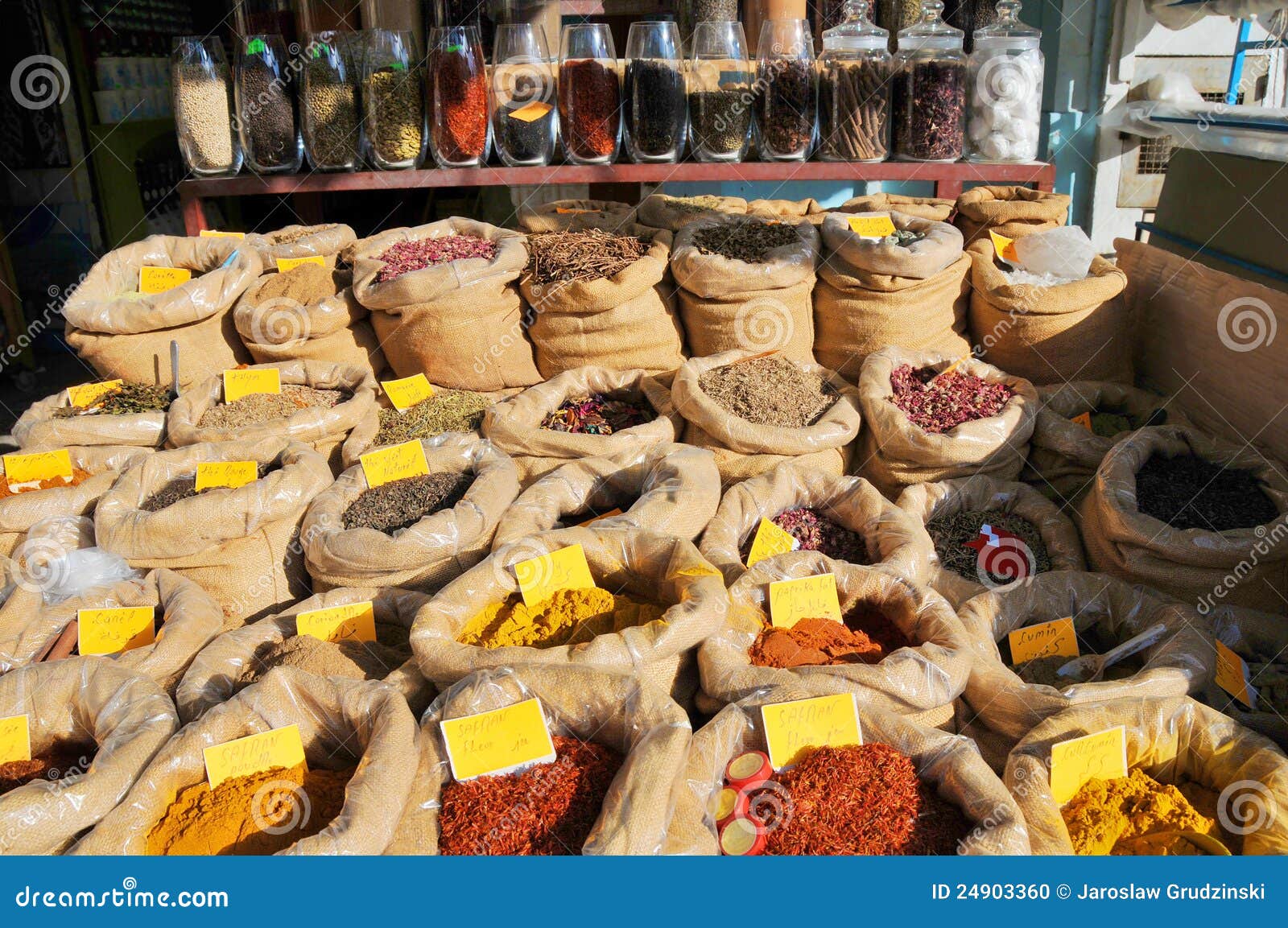 Spices in the market stock photo. Image of aroma, cinnamon - 24903360