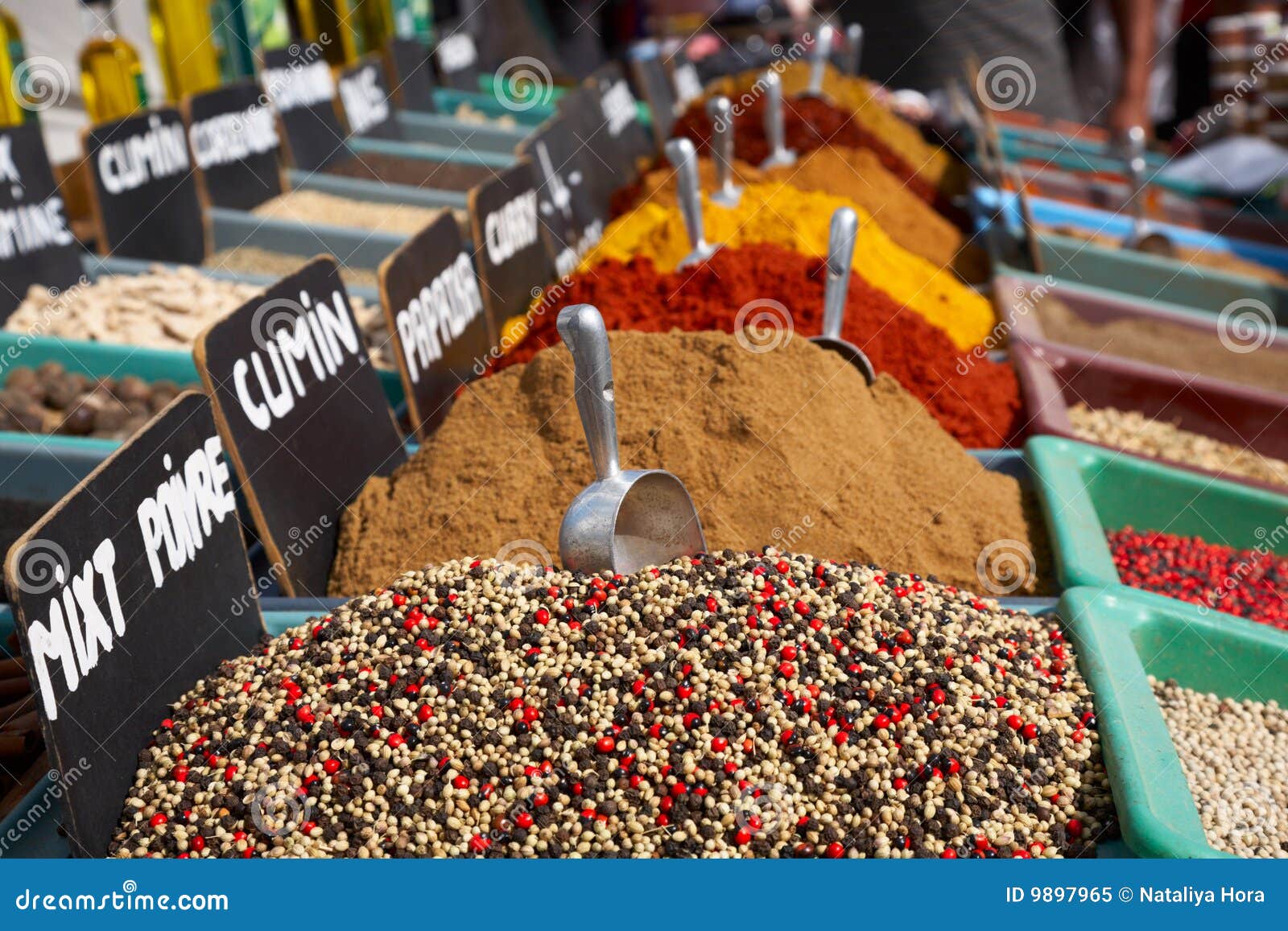 Spices in the market stock image. Image of culture, herbal - 9897965