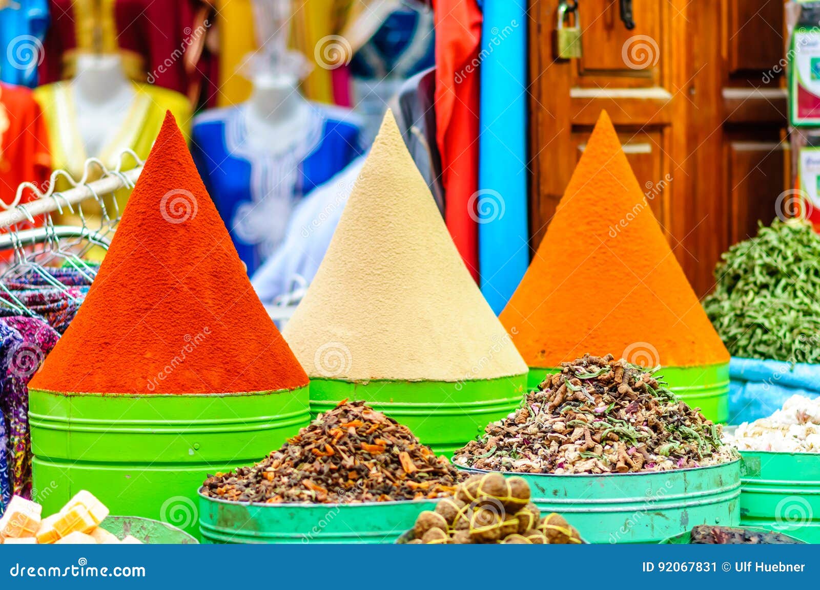 Spices on Market in Marrakech - Morocco Stock Image - Image of oriental ...