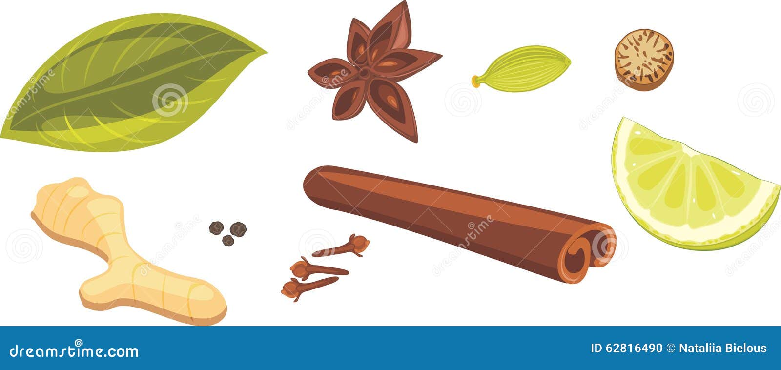 Spices for masala tea stock vector. Illustration of ayurveda - 62816490