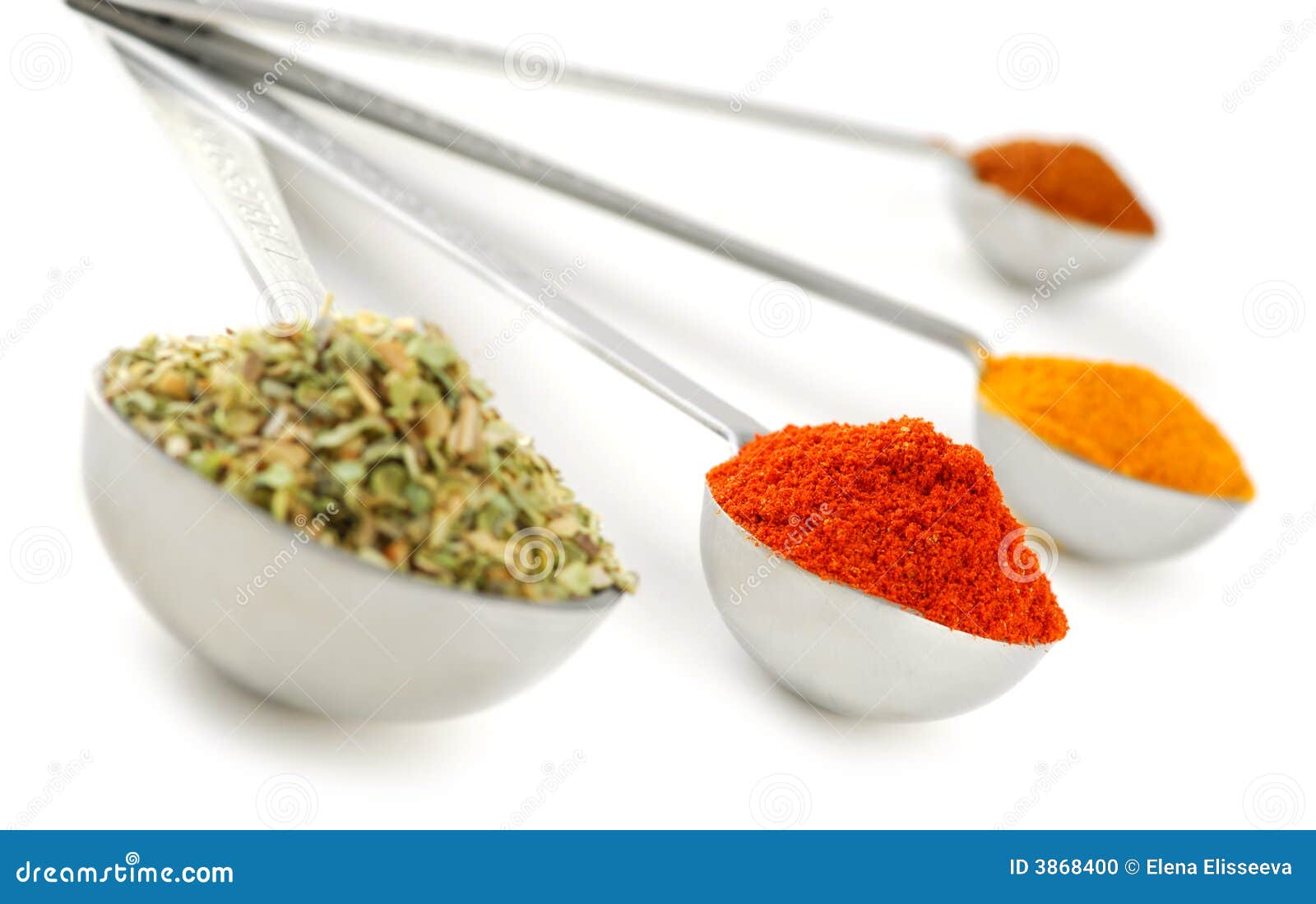 Spices in measuring spoons stock photo. Image of ground - 3868400