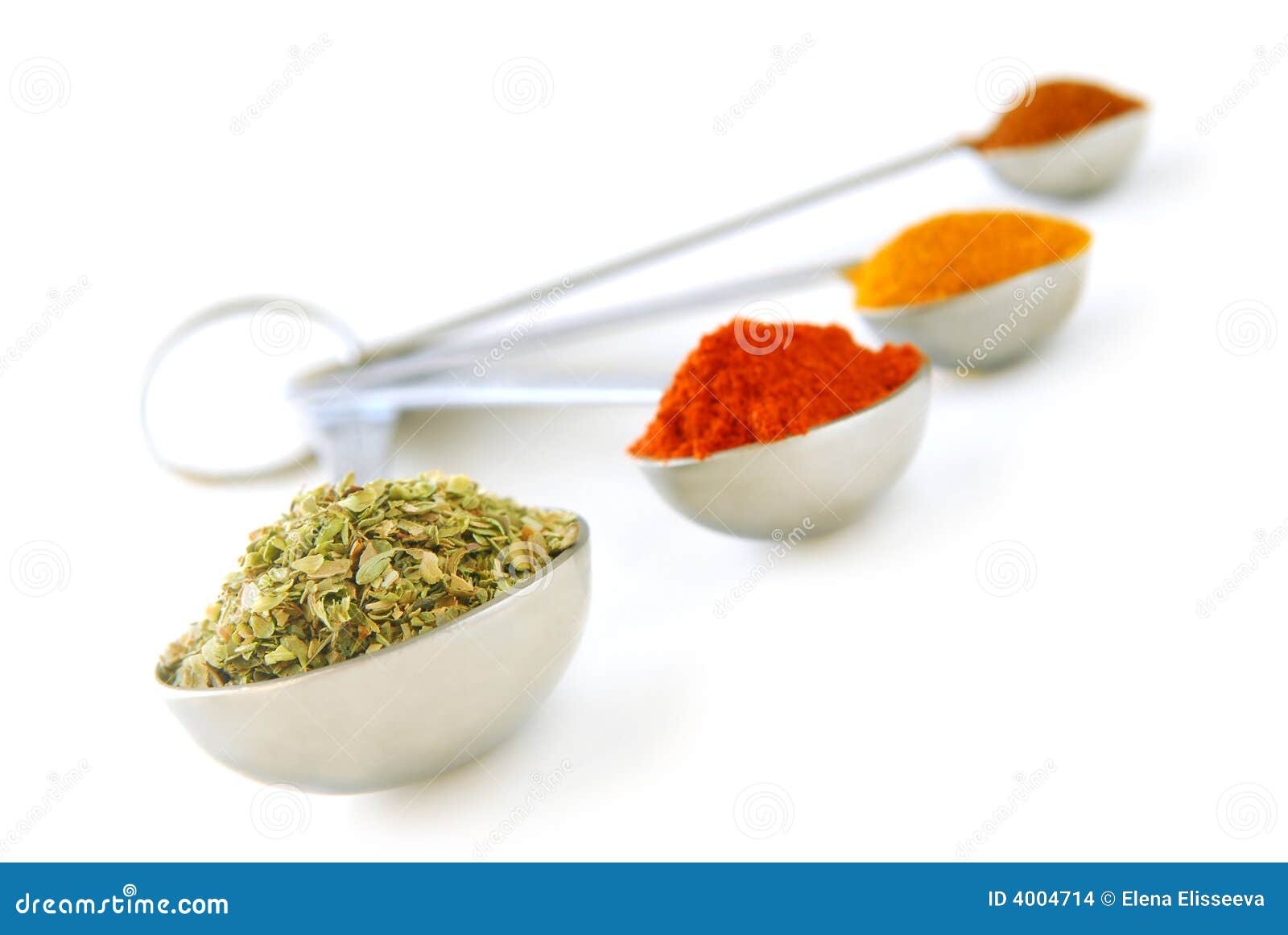 Spices in measuring spoons stock photo. Image of cook - 4004714