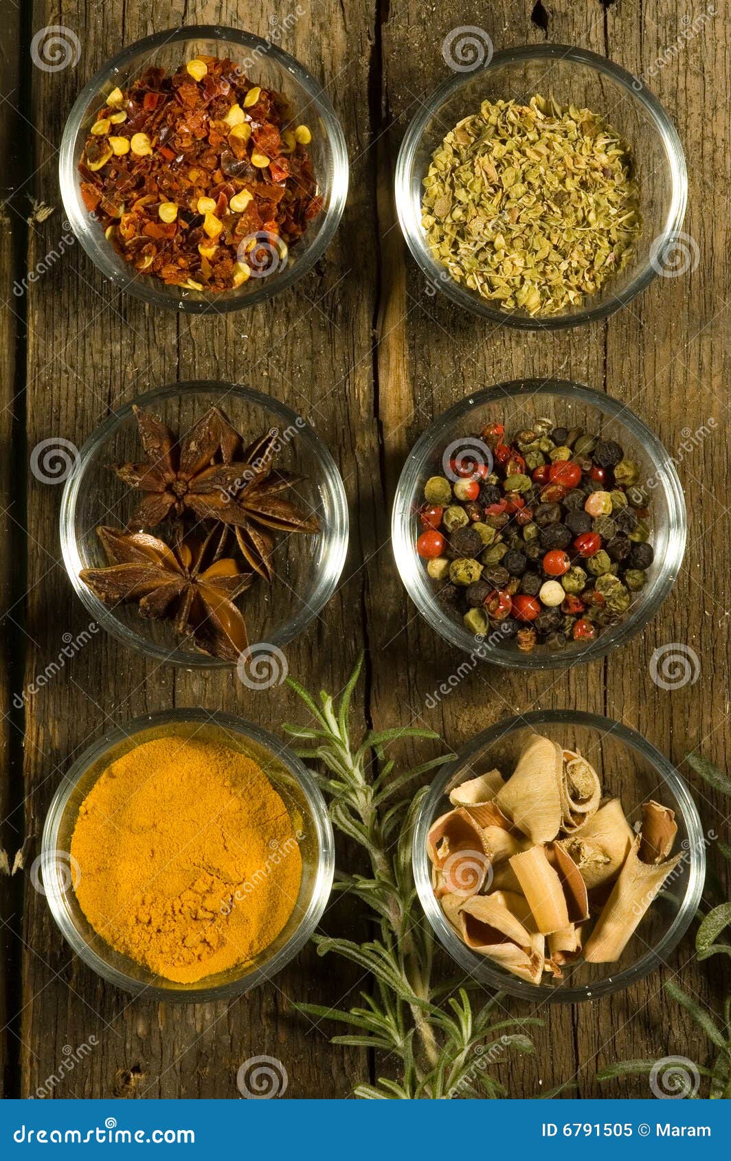 Spices on an old table stock image. Image of spices, indian - 6791505