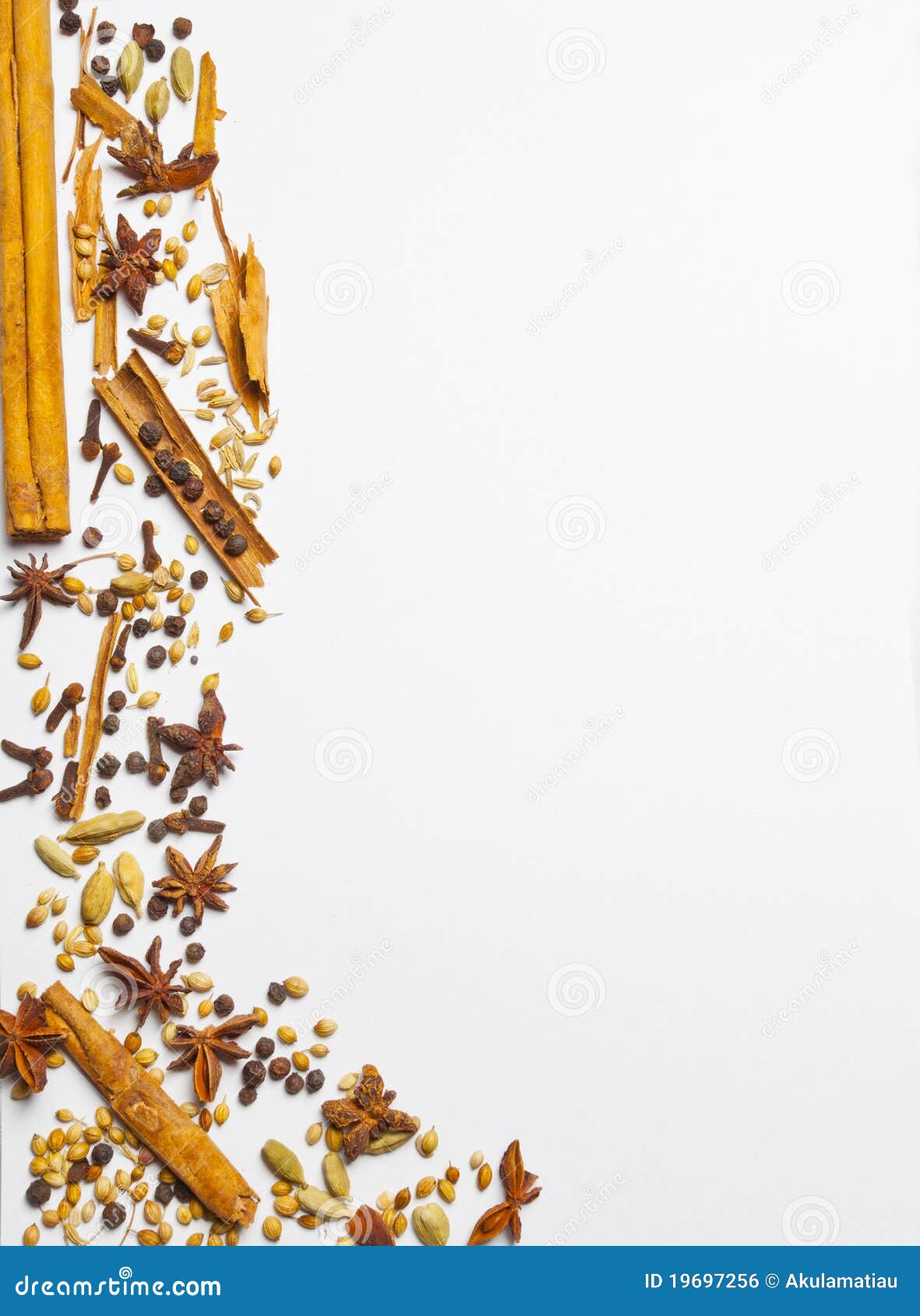 Spices paper sheet stock photo. Image of cardamom, dish - 19697256