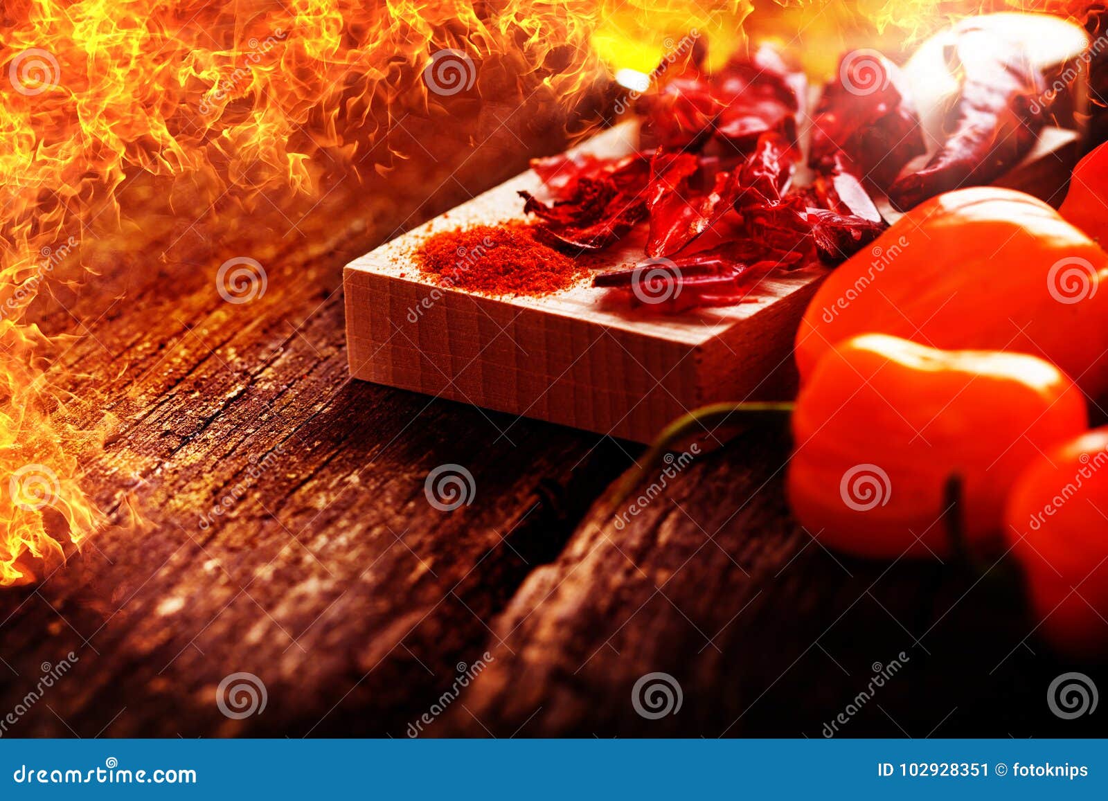 Spices stock image. Image of fire, wood, orange, vegetables - 102928351