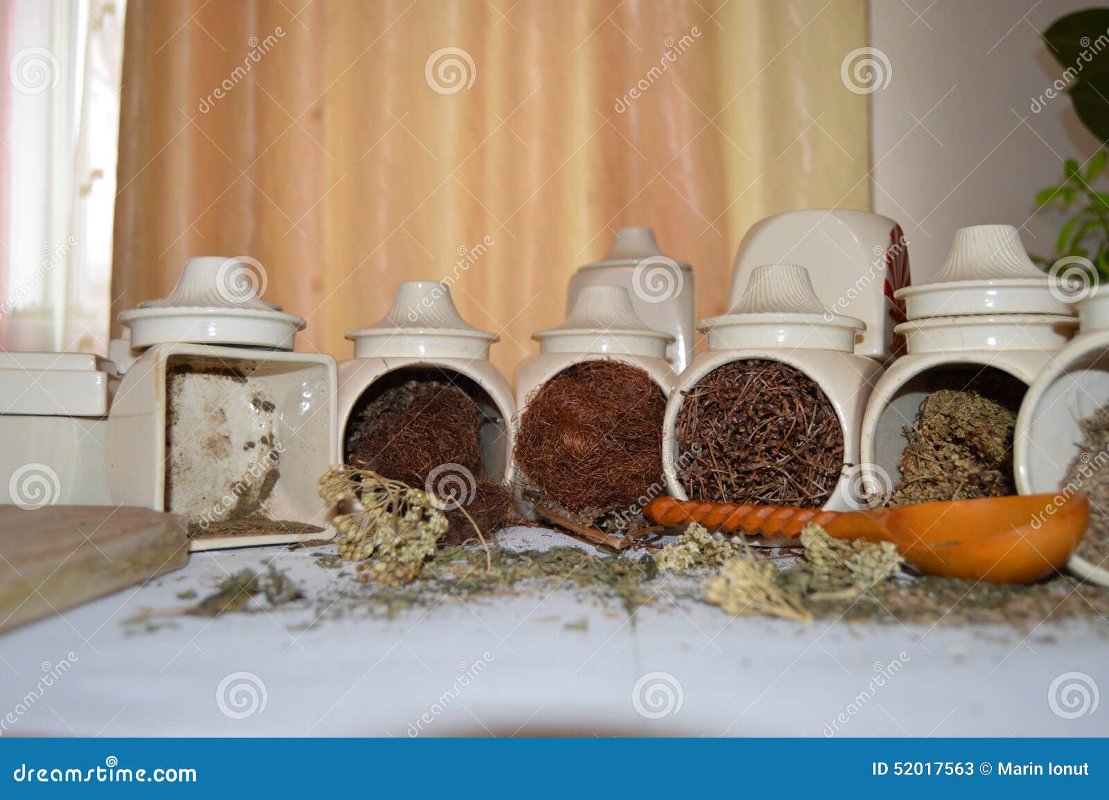 Spices stock image. Image of spoon, spice, containers - 52017563