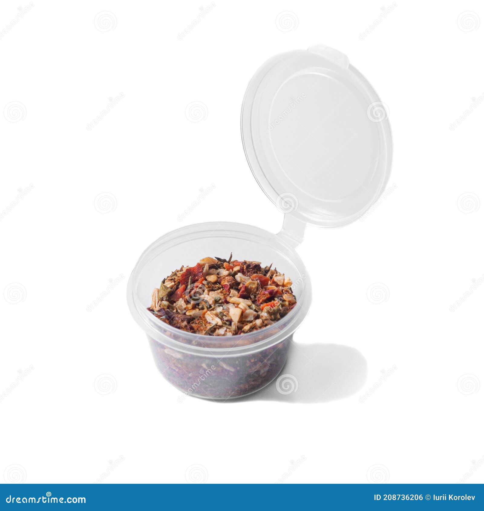 Spices in Plastic Packaging for Sauces. Delivery of Products. White ...