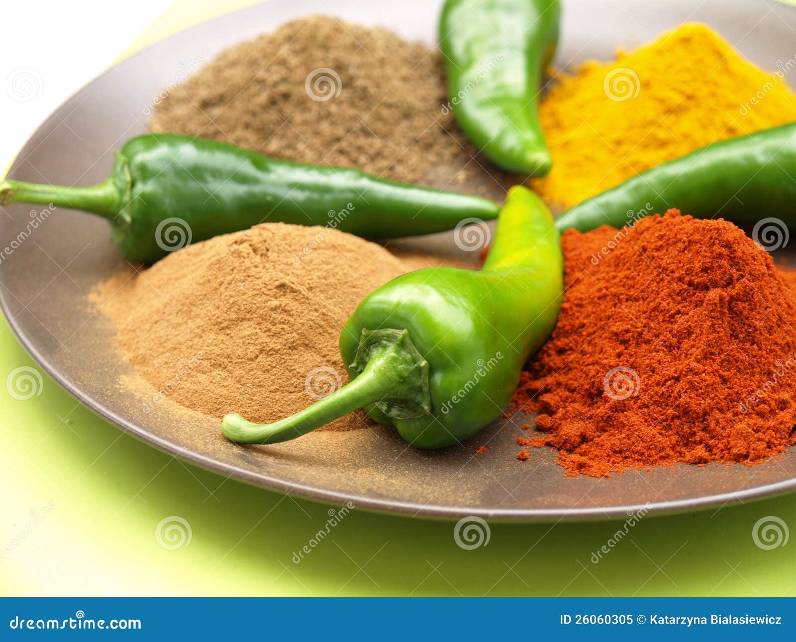 Spices on plate stock image. Image of fresh, herb, indian - 26060305