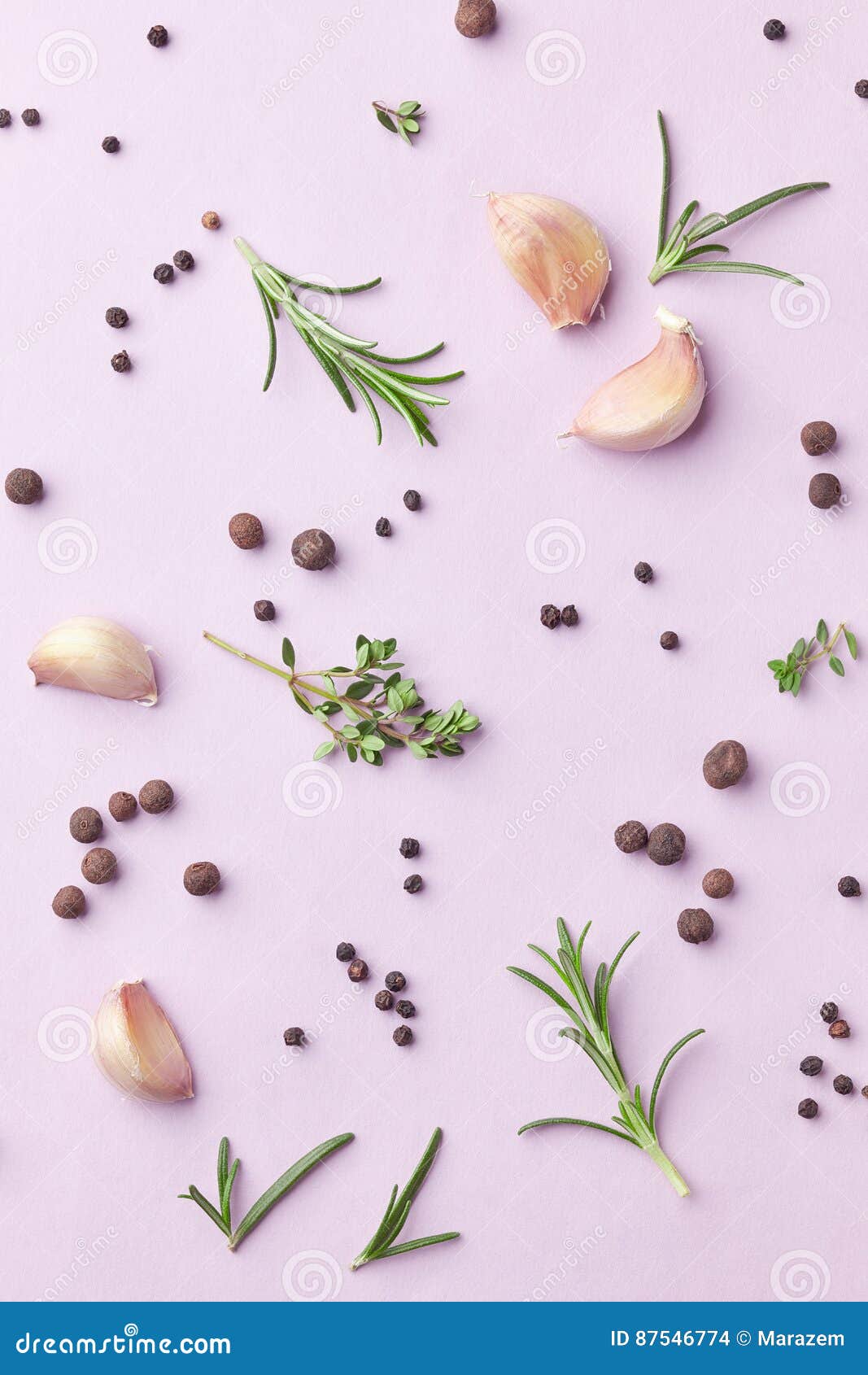 Spices on Purple Background Stock Photo - Image of pieces, ripe: 87546774