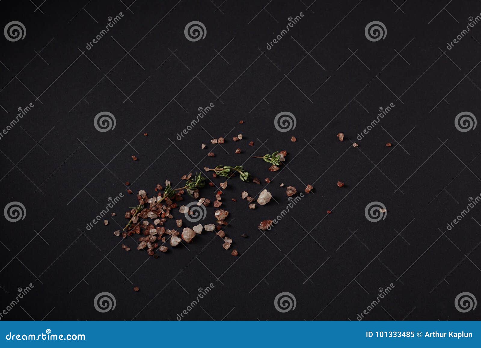 Spices Scattered on a Black Background Stock Image - Image of close ...