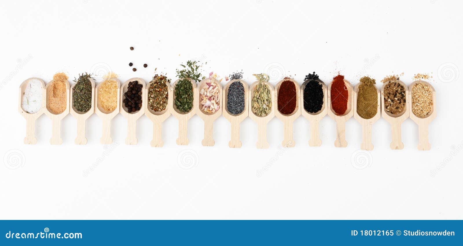Spices in a row stock image. Image of garni, powder, dried - 18012165