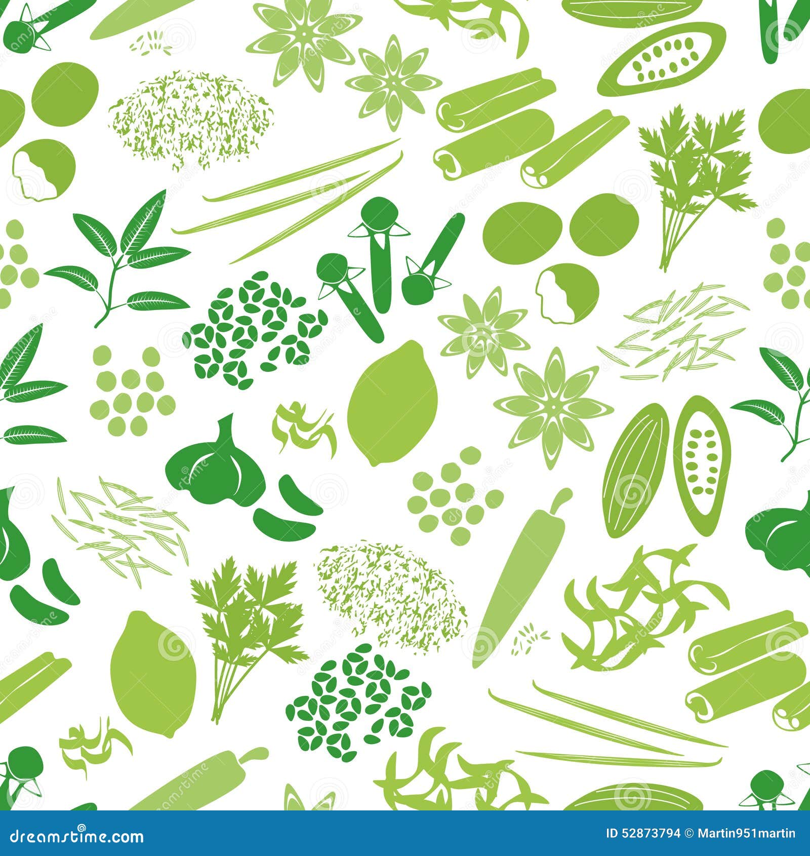 Spices and Seasonings Icons Color Seamless Pattern Stock Vector ...