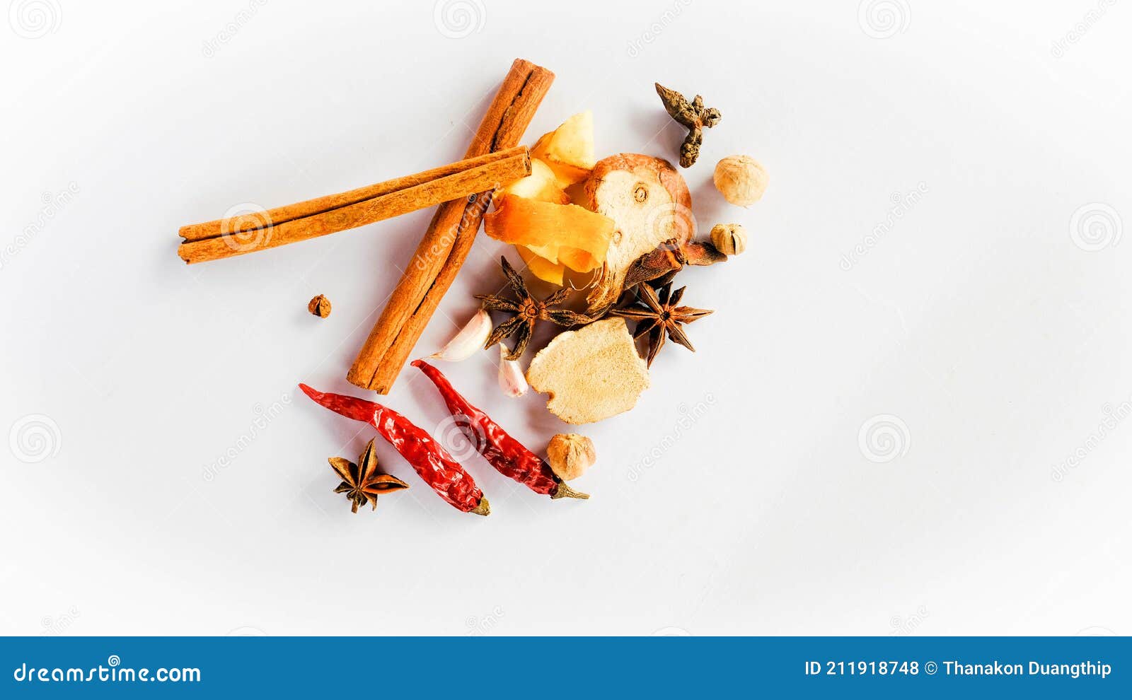 Spices Separately on White Background Stock Photo - Image of cooking ...