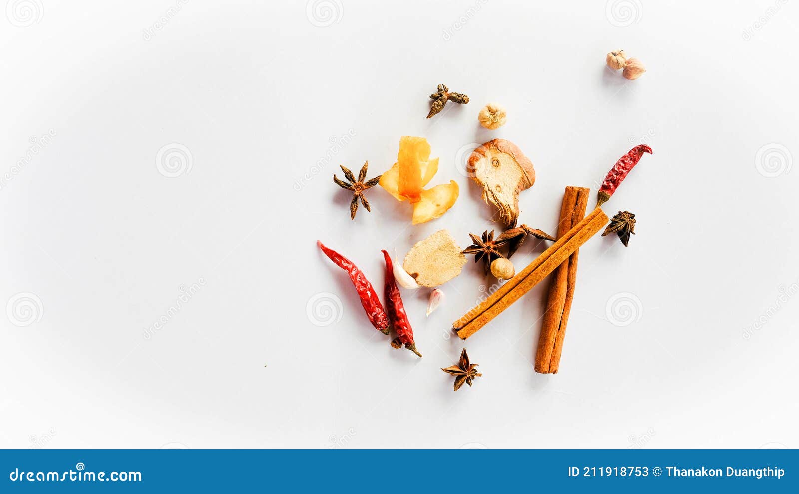 Spices Separately on White Background Stock Image - Image of spices ...