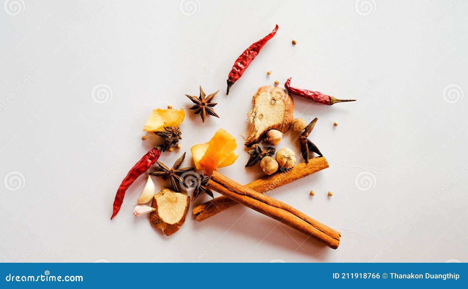 Spices Separately on White Background Stock Photo - Image of anise ...