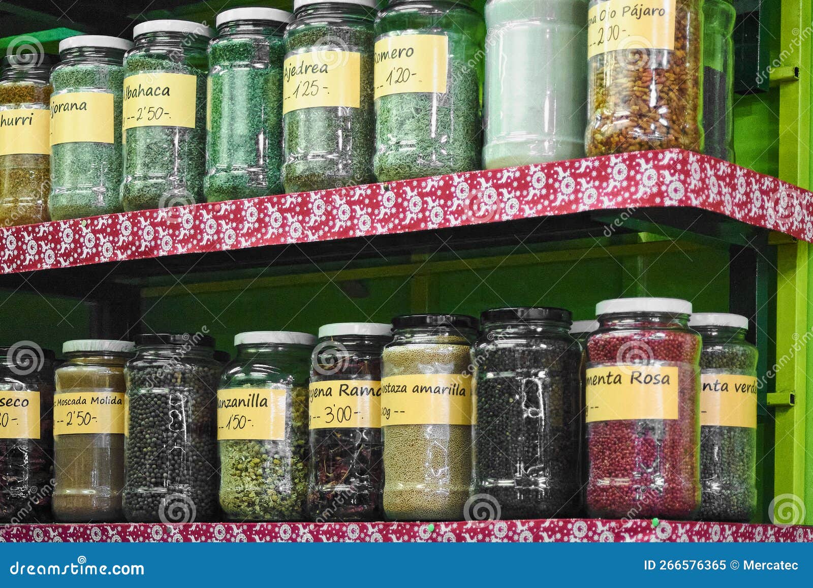 Spices on a Shelf in the Pantry with the Name that Identifies Them ...