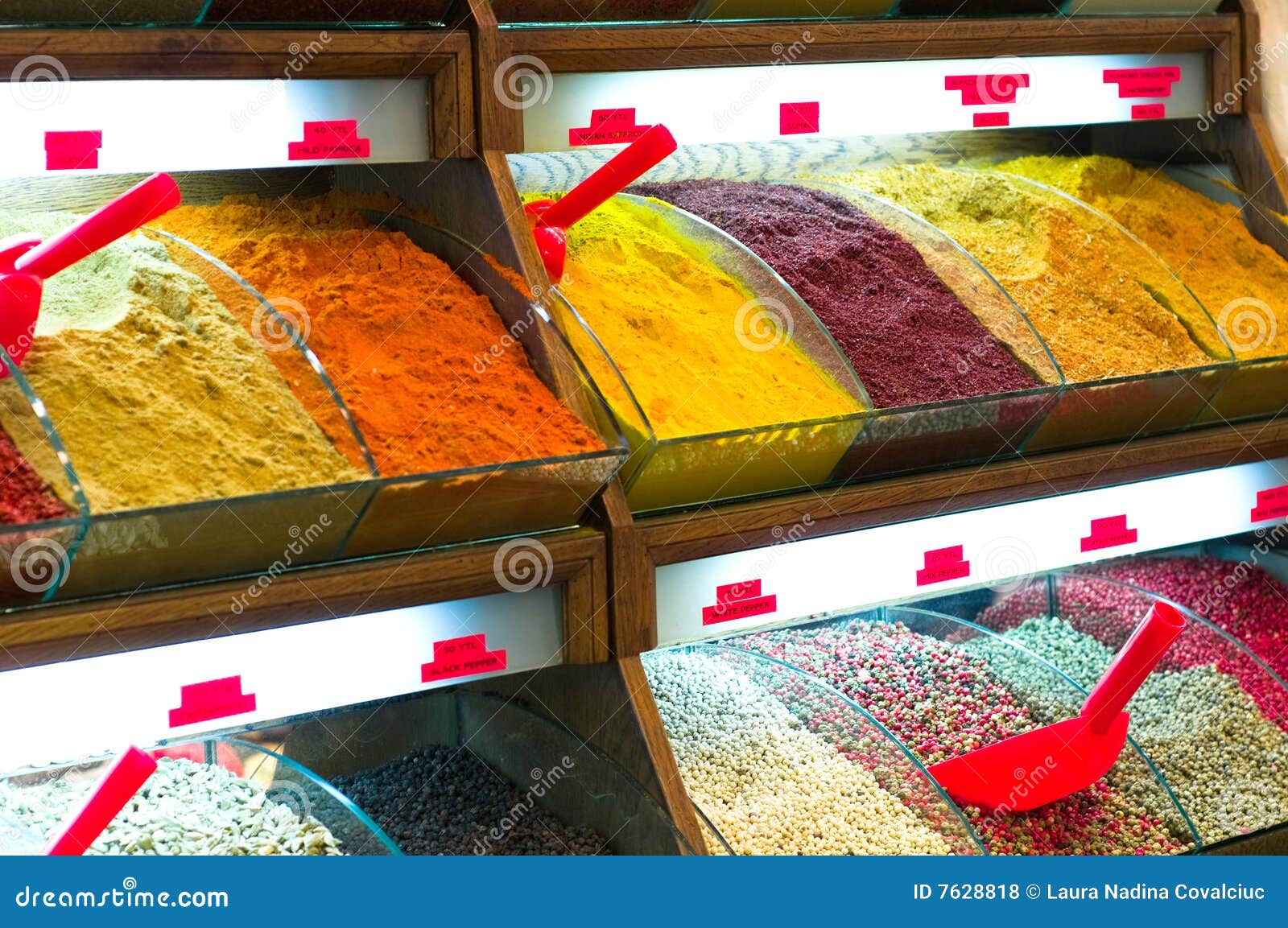 Spices in shop display stock photo. Image of appetite - 7628818