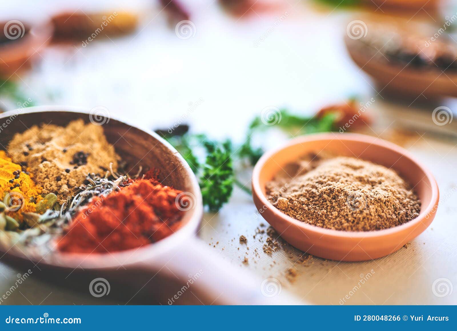 Spices To Make Your Tastebuds Sing. an Assortment of Spices. Stock ...