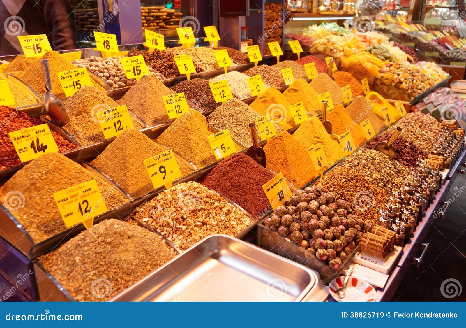 Spices on Turkish Market Stall Stock Image - Image of retail, eating ...