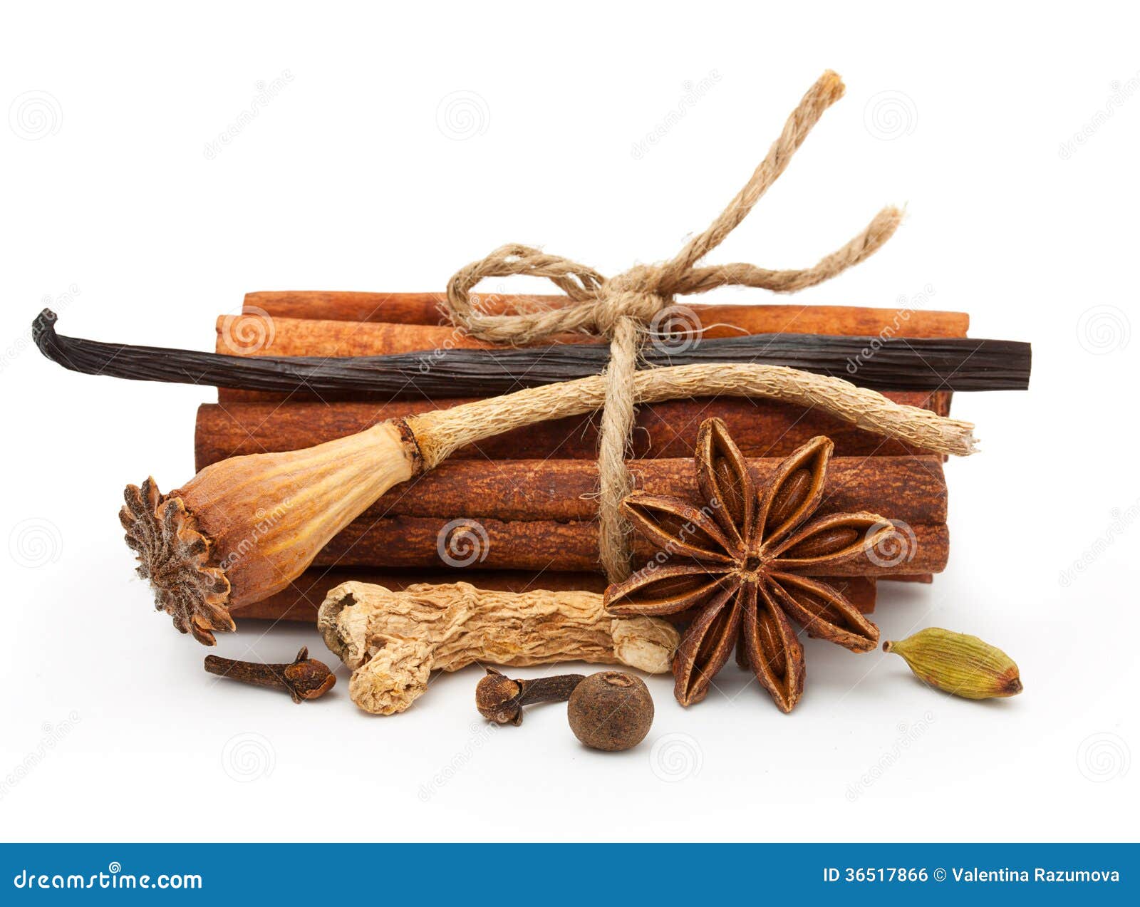 Spices: Vanilla, Star Anise, Cinnamon Sticks Stock Photo - Image of ...