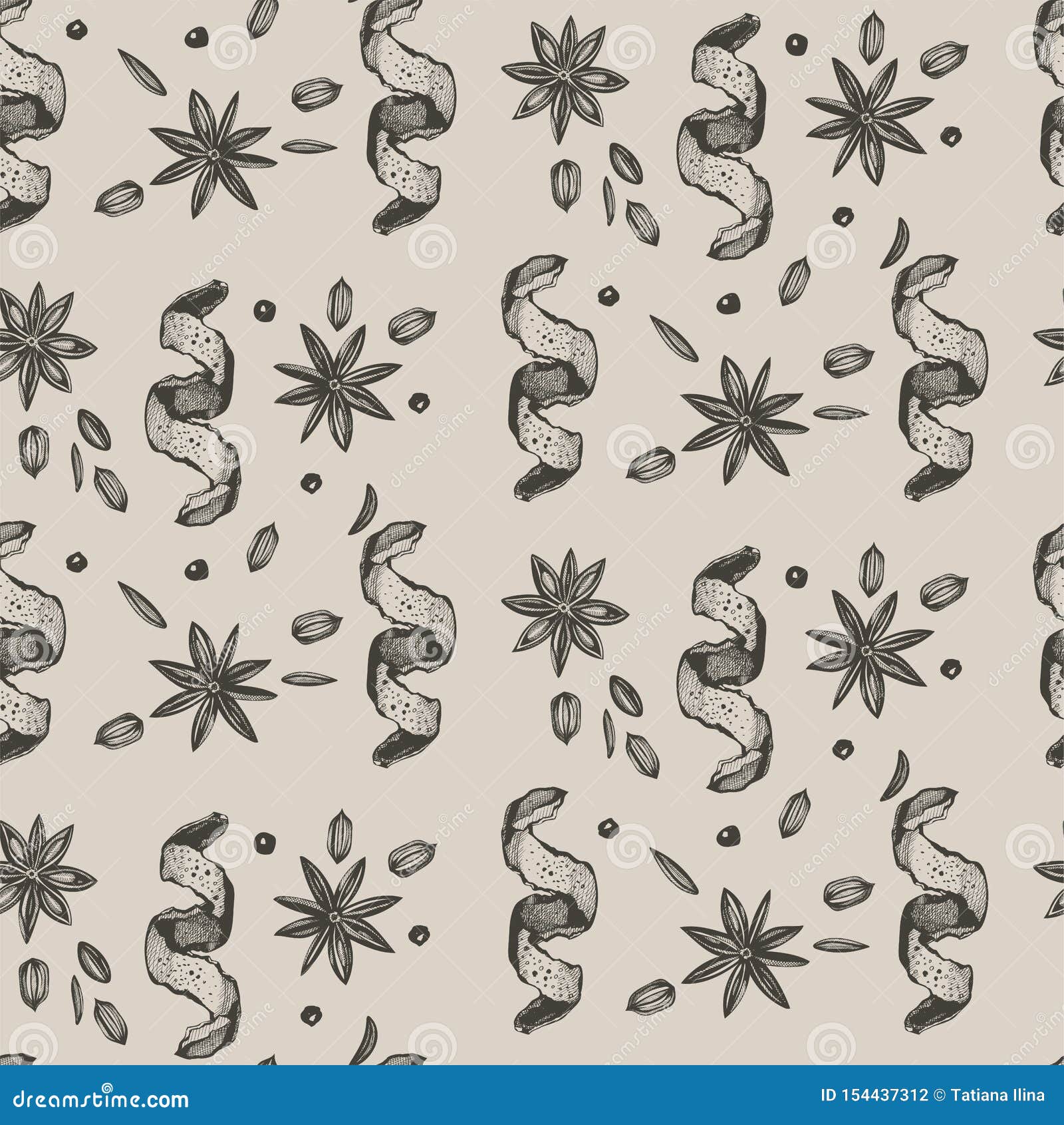 Vector Background with Hand Drawn Herbs and Spices. Hand Drawn Ink ... Vector Background with Hand Drawn Herbs and Spices. Hand Drawn Ink ...