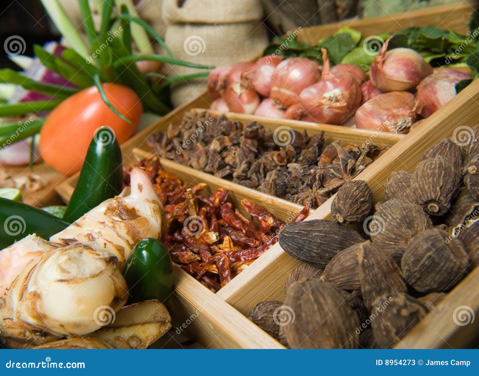 Spices with vegetables stock image. Image of fresh, white - 8954273