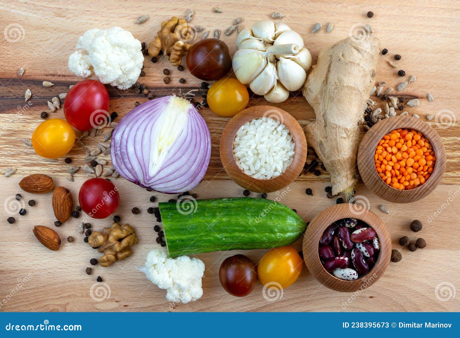 Spices and vegetables stock image. Image of wooden, seeds - 238395673
