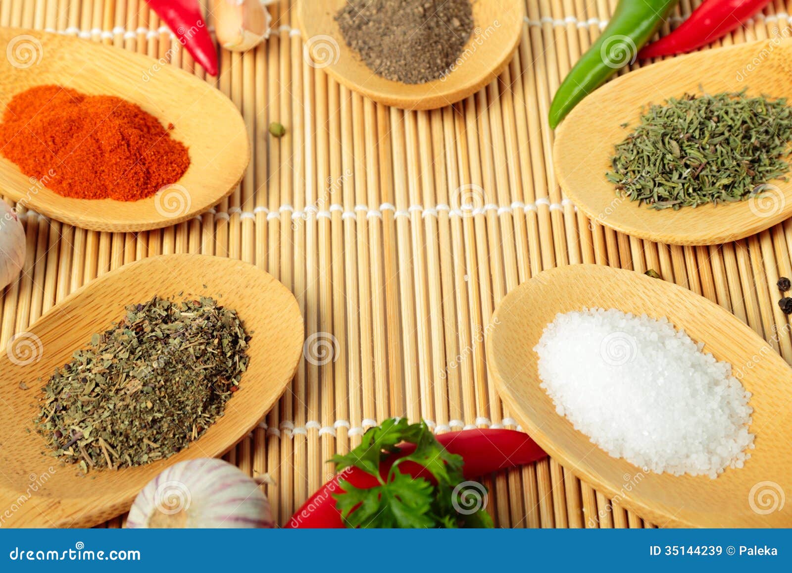 Spices stock image. Image of parsley, spoon, flavoring - 35144239