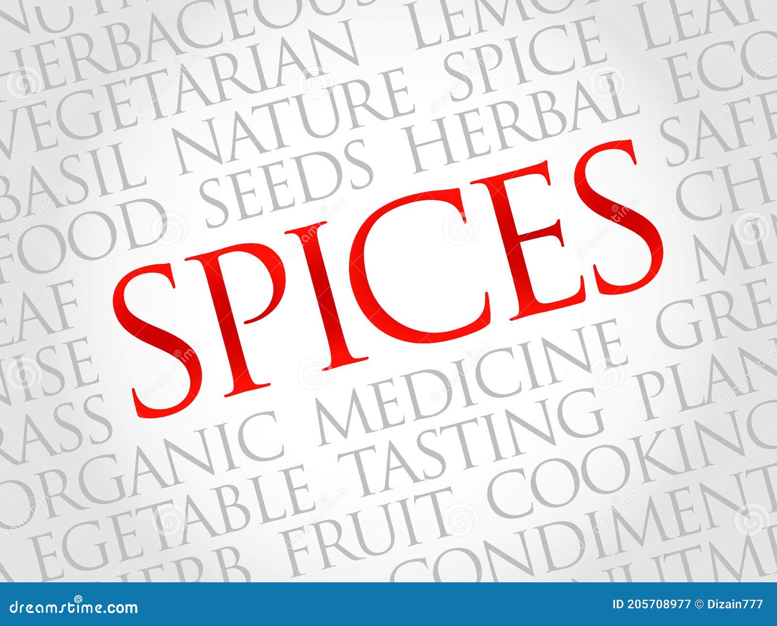 Spices word cloud stock illustration. Illustration of cloud - 205708977