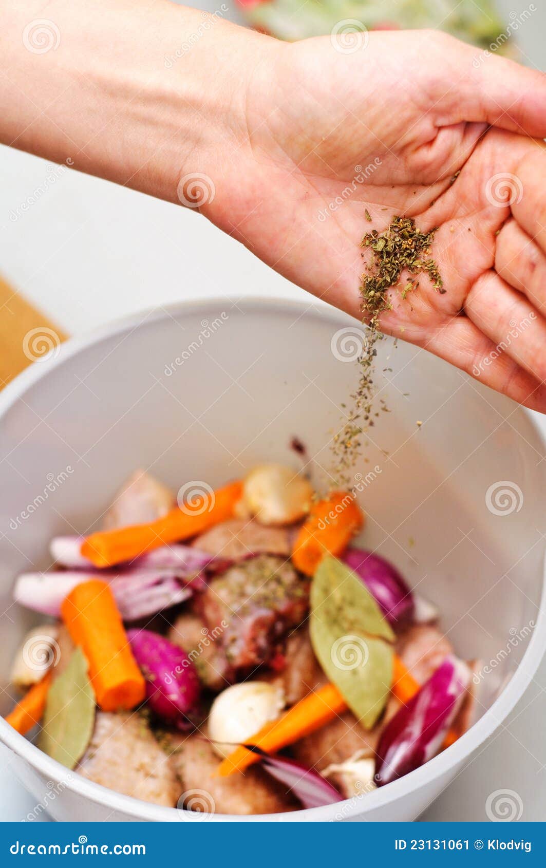 Spicing marinade stock image. Image of spice, pour, hand - 23131061